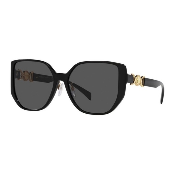 Versace | Accessories | New Versace Women Black Sunglasses Ve4449d Gb87 ...